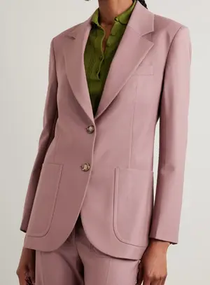 Victoria Beckham Single-breasted Long-sleeved Blazer - Gray