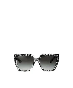 Dolce & Gabbana Lace Detail Square Frame Sunglasses - Black