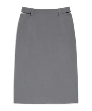 JIL SANDER Dry Wool Poplin Skirt - Shadow