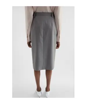 JIL SANDER Dry Wool Poplin Skirt - Shadow