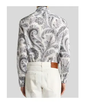 Etro Roma Paisley-printed Button-up Shirt - Gray
