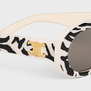 Celine Triomphe 01 Sunglasses In Acetate - Zebra