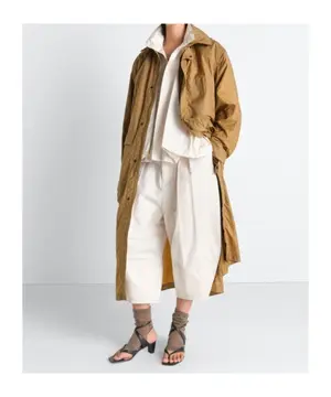 LEMAIRE Hooded Long Raincoat - Cardamom
