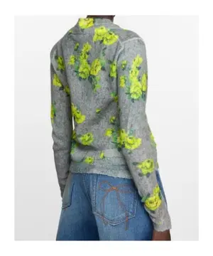 Acne Studios Floral Layered Cardigan - Gray