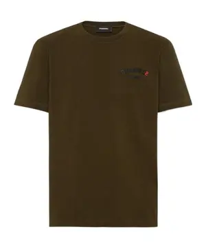 Dsquared2 Logo Embroidered Crewneck T-shirt - Beech Brown