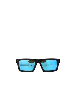Prada Square Frame Sunglasses With Tinted Lenses And Logo Detail - Matte Black