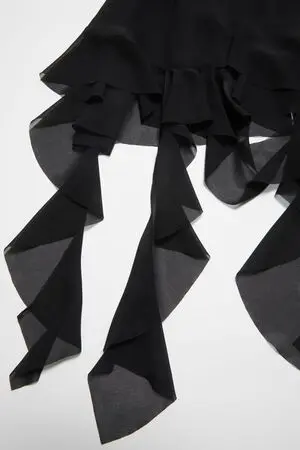 Acne Studios Sleeveless Ruffle Detailed Midi Dress - Black