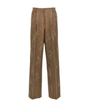 Dries Van Noten Checks Pants For Women