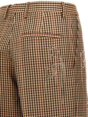 Dries Van Noten Checked Pleated Full Leg Pants