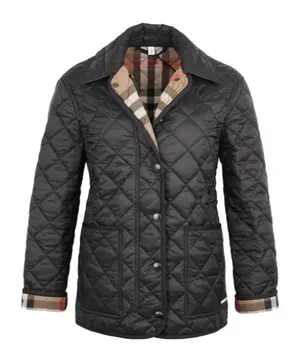 Burberry Quilted Jacket With Classic Collar - Black
