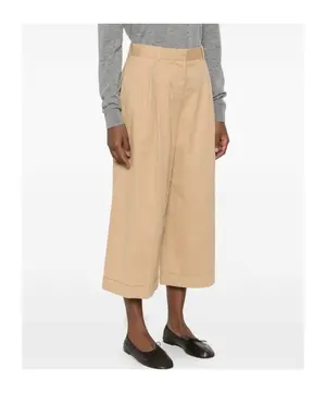 THE ROW Pleated Culottes Trousers - Nude
