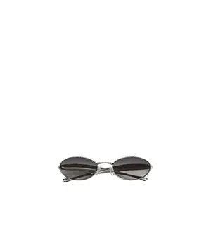 Bottega Veneta Sardine Oval Sunglasses - Silver/grey