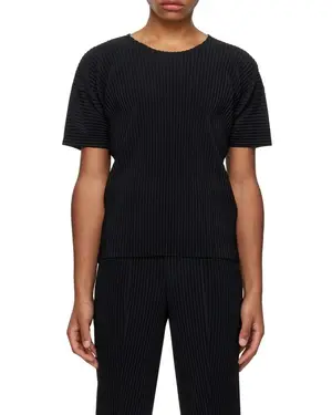Issey Miyake Homme Plissé Crewneck Short-sleeved T-shirt - Black