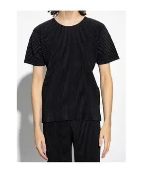 Issey Miyake Homme Plissé Crewneck Short-sleeved T-shirt - Black