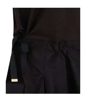 Herno Short-sleeved Crewneck Dress With Flared Hem - Black