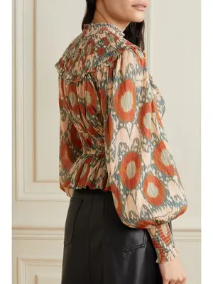 Ulla Johnson Printed Embroidered Shirt