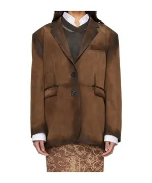 Acne Studios Single Breasted Suit Jacket - Brown