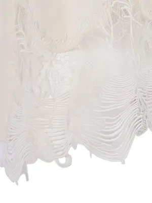 Fabiana Filippi Crepe De Chine Top With Lace Trim