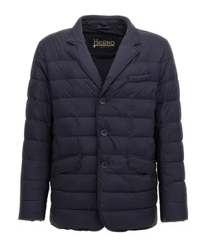 Herno Layered Effect Quilted Coat - Black