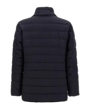 Herno Layered Effect Quilted Coat - Black