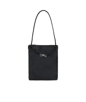 Bottega Veneta Flat Messenger Bag - Black