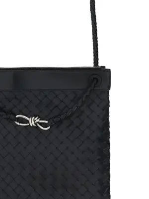 Bottega Veneta Flat Messenger Bag - Black