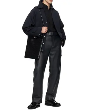 Bottega Veneta Flat Messenger Bag - Black