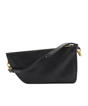 Burberry Shield Twin Shoulder Bag With Zipper Closure - Black