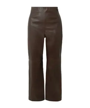 Nour Hammour Patchwork Leather Casual Pants