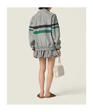 Miu Miu Technical Fabric Mini Skirt - Gray