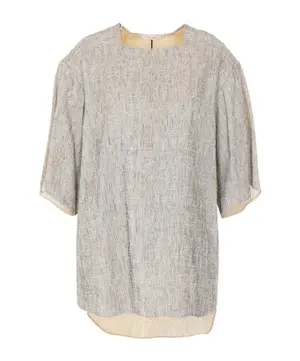 THE ROW Short Sleeves Square Neck Top - No