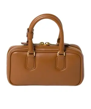 Miu Miu Arcadie Leather Mini-bag - Cognac