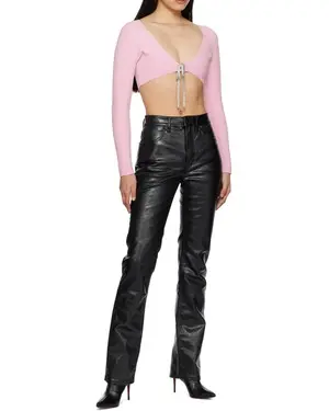 Alexander Wang Cropped Crystal-tie Cardigan