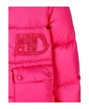 Moncler Hooded Down Jacket With Zip Up Closure And Pockets - Bright Pink