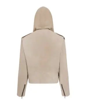 Alaïa Hooded Biker Jacket - Beige