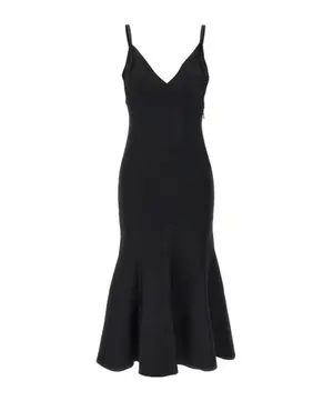 Roland Mouret Stretch Knit Midi Gown With Sweetheart Neckline And Flared Hem