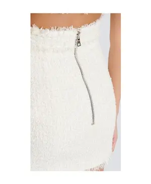 Balmain Baroque Tweed Mini Skirt With Embellishments