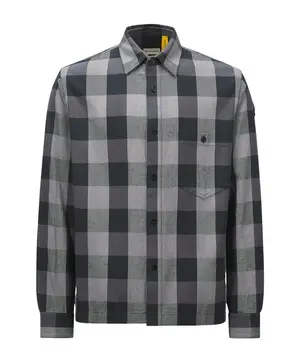 Moncler X Mercedes-benz Nigo Plaid Cotton Shirt - Black Ash