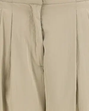 THE ROW Wide Leg Pleated Trousers - Beigw