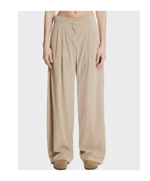 THE ROW Wide Leg Pleated Trousers - Beigw