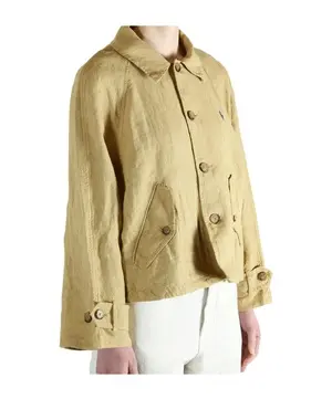 Ralph Lauren Polo Logo Embroidered Buttoned Jacket - Nude