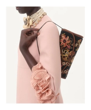 Valentino Garavani Crepe Couture Midi Dress With Ruffle Detail