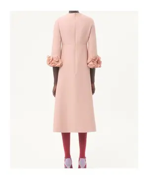 Valentino Garavani Crepe Couture Midi Dress With Ruffle Detail