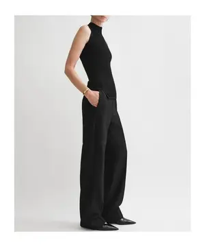 TOTEME Almaz Ribbed Tank Top - Black