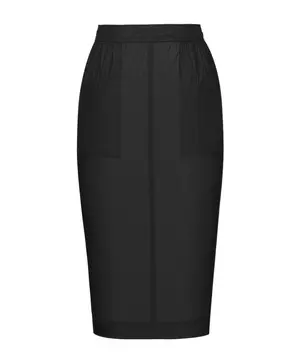 Saint Laurent Back Slit Pencil Skirt - Black