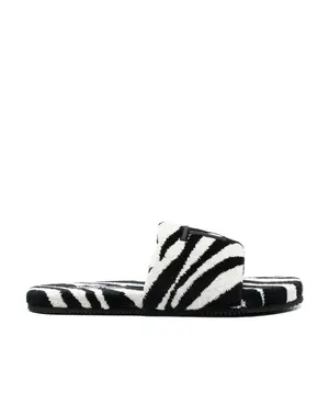 TOM FORD Zebra Print Slides - Black