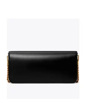 Tory Burch Eleanor Logo Plaque Clutch Bag - Black