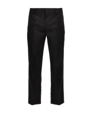 Off-White High Waist Straight Leg Pants - Black
