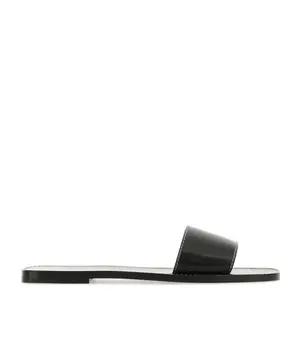 THE ROW Flat Slippers - Black