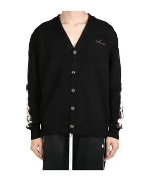 Amiri Leopard Bones Knitted Cardigan